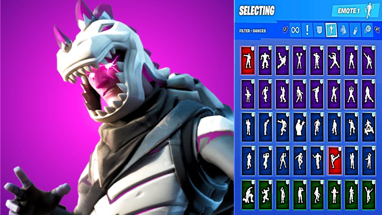 🔥 DARK REX SKIN SHOWCASE WITH ALL FORTNITE DANCES & EMOTES 😱 - YouTube