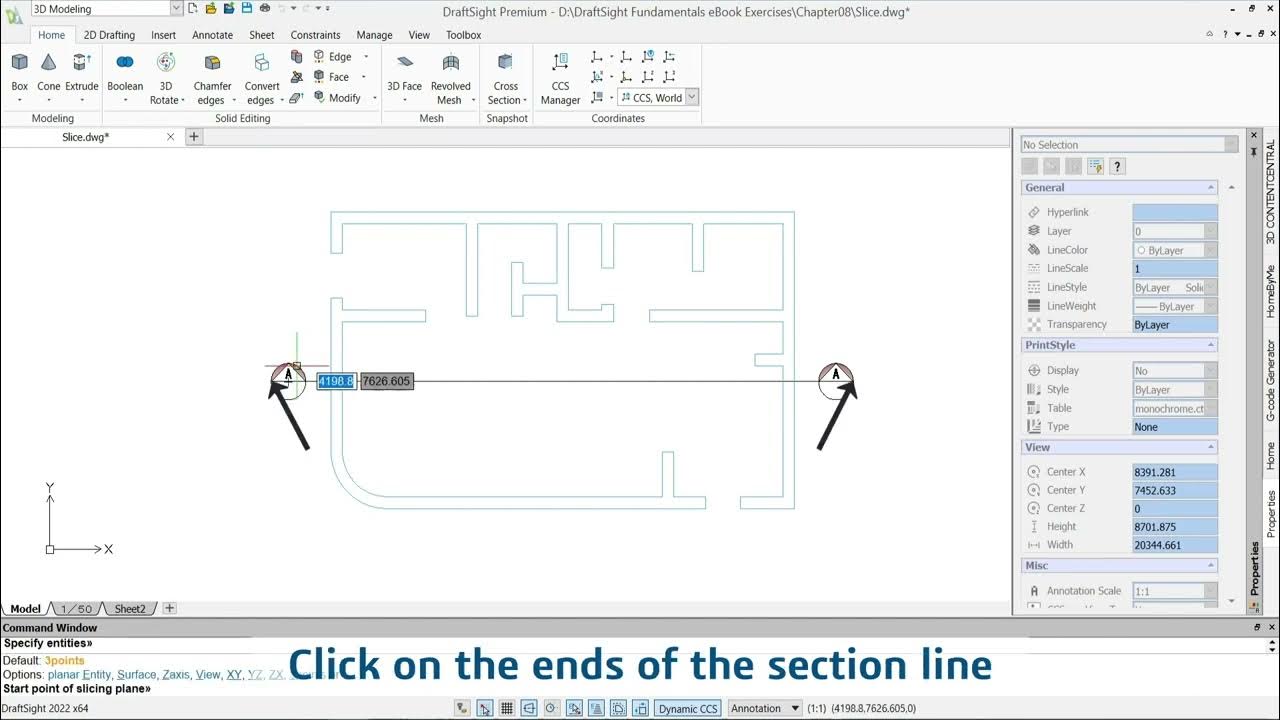 Slicing a Floor Plan - DraftSight Fundamentals - Lesson 8.5 - YouTube