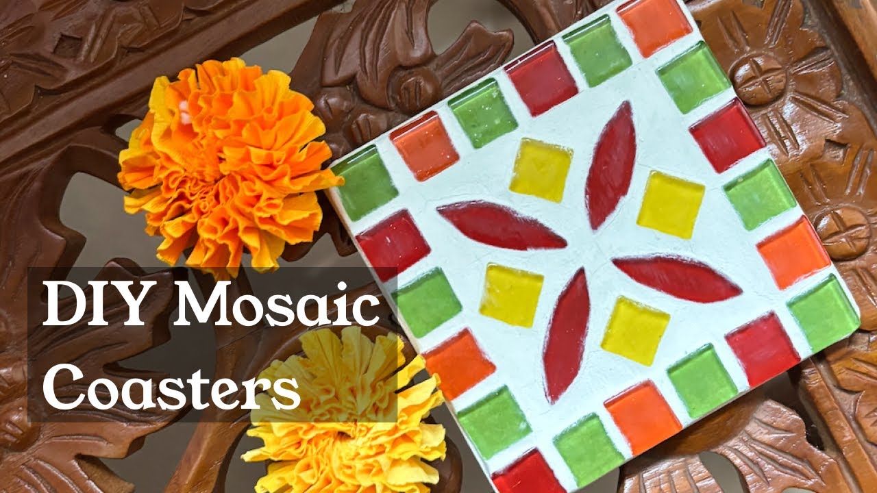 DIY Mosaic Tiled Coasters: A Fun and Easy Craft Tutorial - YouTube