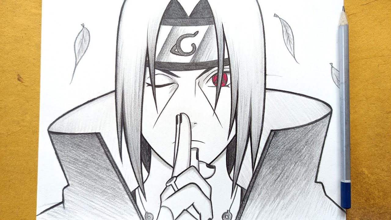 How to draw Itachi uchiha with handsign step by step for beginners ...