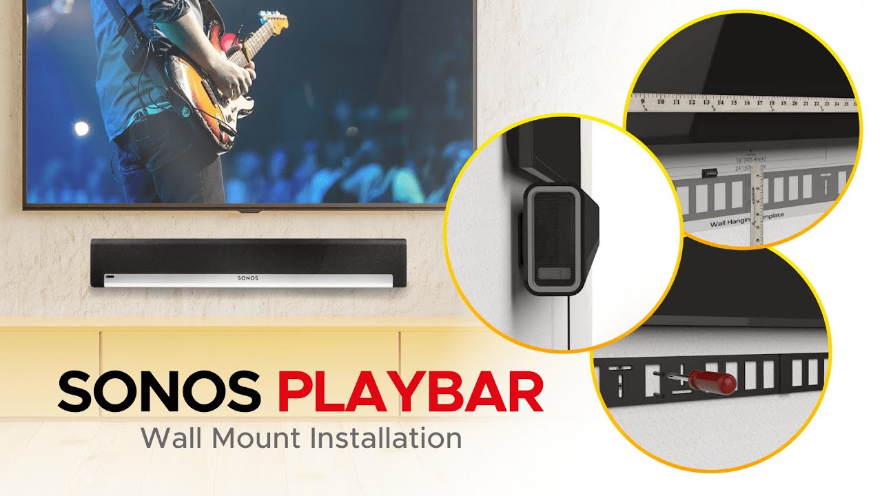 Fix Your Soundbass Sonos PLAYBAR Soundbar Wall Mount Bracket To The Wall & Attachment - YouTube