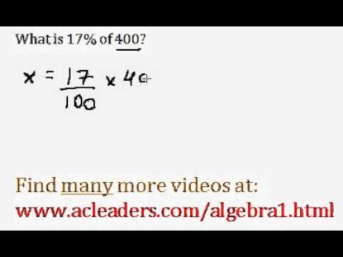 Basic Percent Word Problem - easy explanation!!! (pt. 1) - YouTube