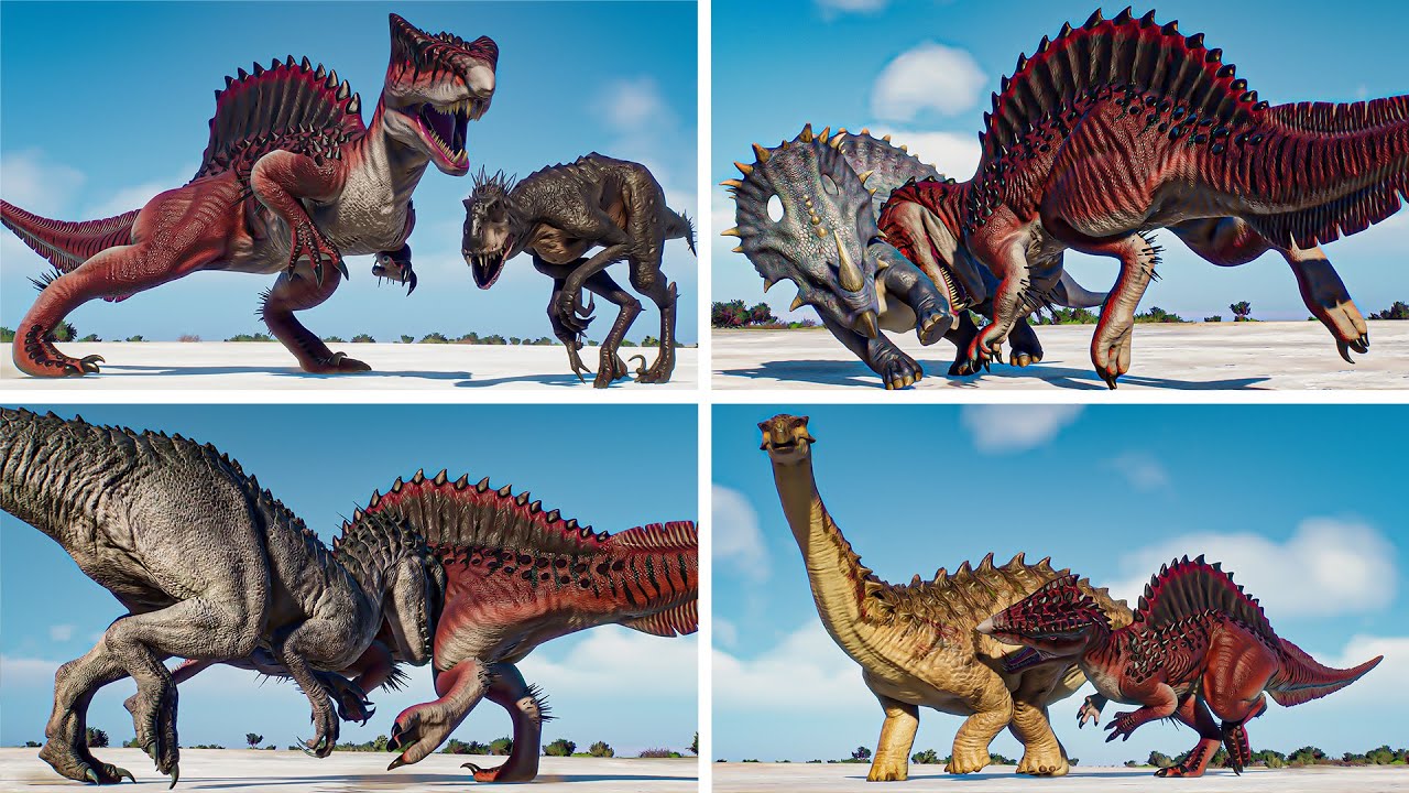 Spinosaurus NEW Hybrid vs All Hybrid Dinosaurs In JP | Scorpios Rex ...