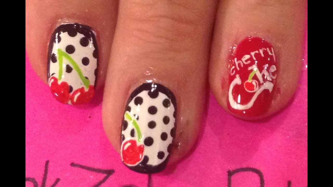 Pop Art Cherry Coke Nail Art Tutorial - YouTube