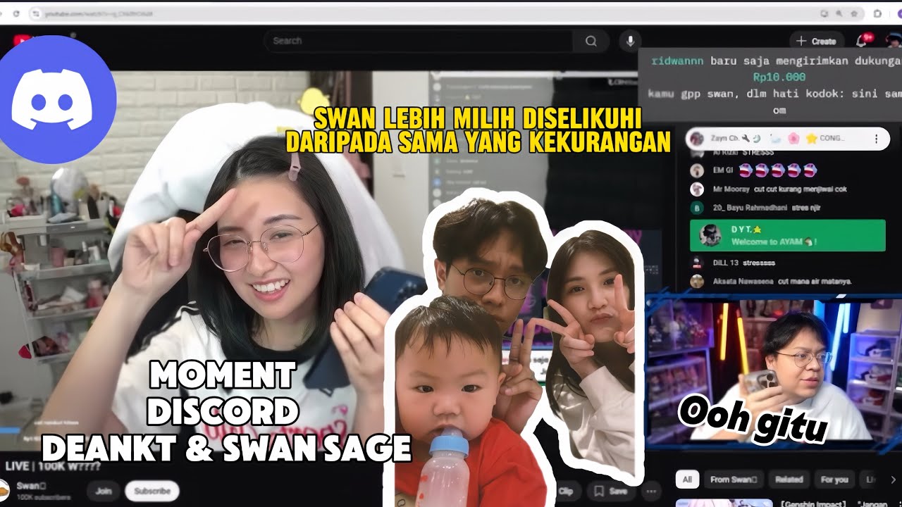 MOMENT DISCORD DEANKT DAN SWAN SAGE | DISELINGKUHI CENDY SAMA KITTY - YouTube
