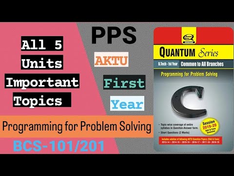PPS Programming for Problem Solving Important Questions for Exams || AKTU || 1st Year BCS - 101/ ...