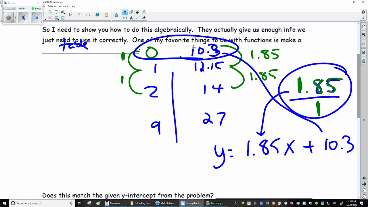 Finding the Equation of a Trend Line - YouTube