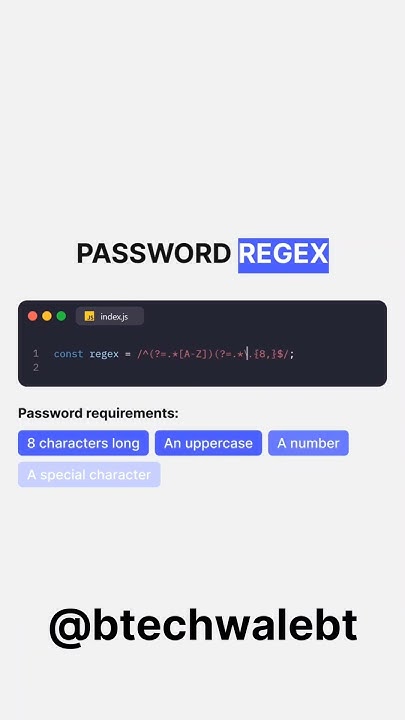 Password Regex #password #regex #coding #programming #viralvideo #tranding #javascript - YouTube