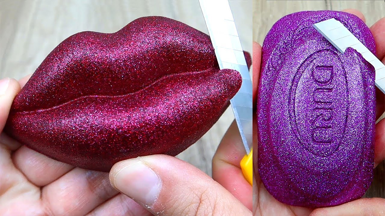 Relaxing Soap Cutting ASMR. Satisfying Soap and lipstick cutting. Corte ...