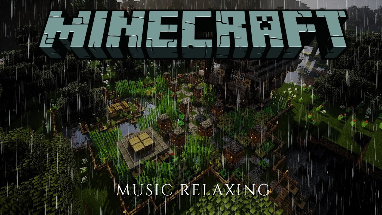 Dreamy rain forest🌨 / Minecraft Music + Rain & Thunder to relax & study ...