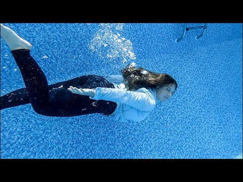 Swimming Underwater with Clothes on Jeans and Denim Shirt - YouTube