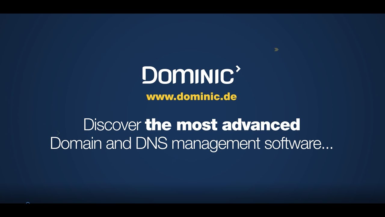 DomiNIC - Professional domain and DNS software - YouTube