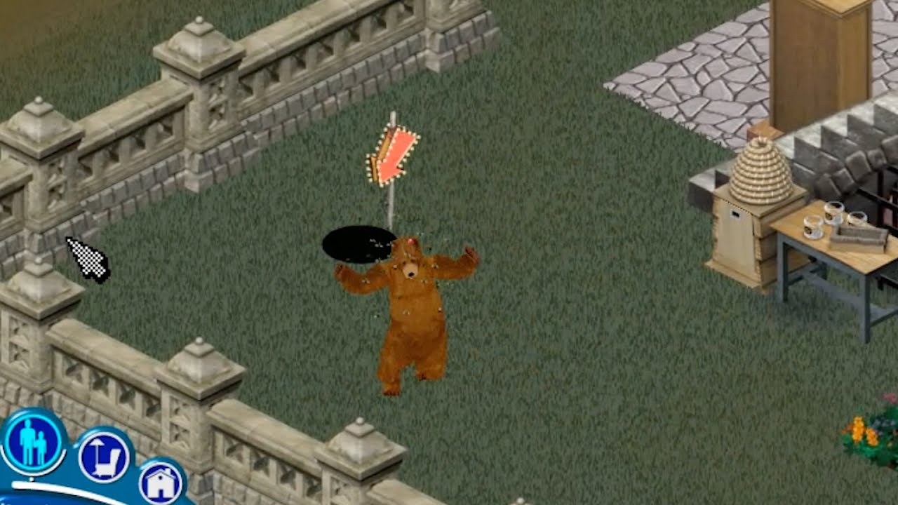The Sims 1: Claire the Bear (honey & angry bees) - YouTube
