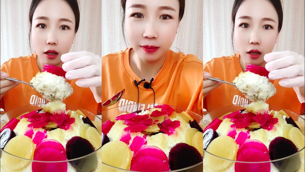 ASMR YELLOW SHAVED ICE EATING | RELAXING - YouTube