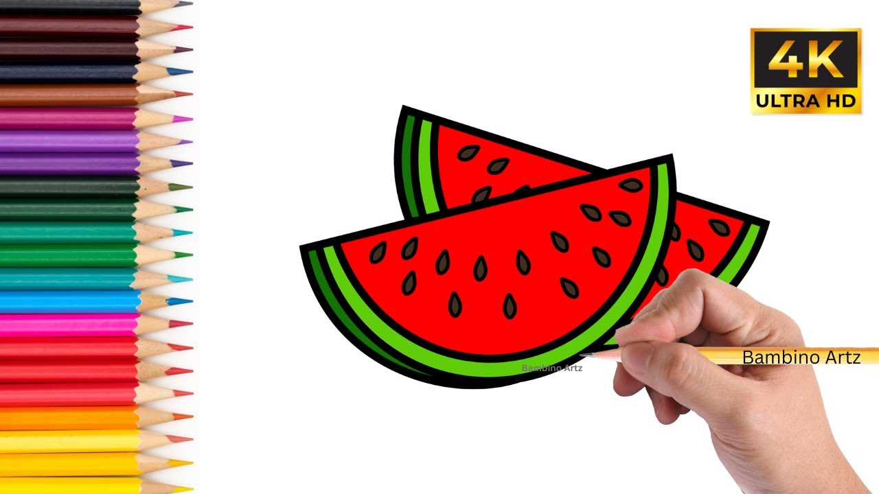 How to Draw Watermelon Easy (Step by Step Drawing Tutorial ...