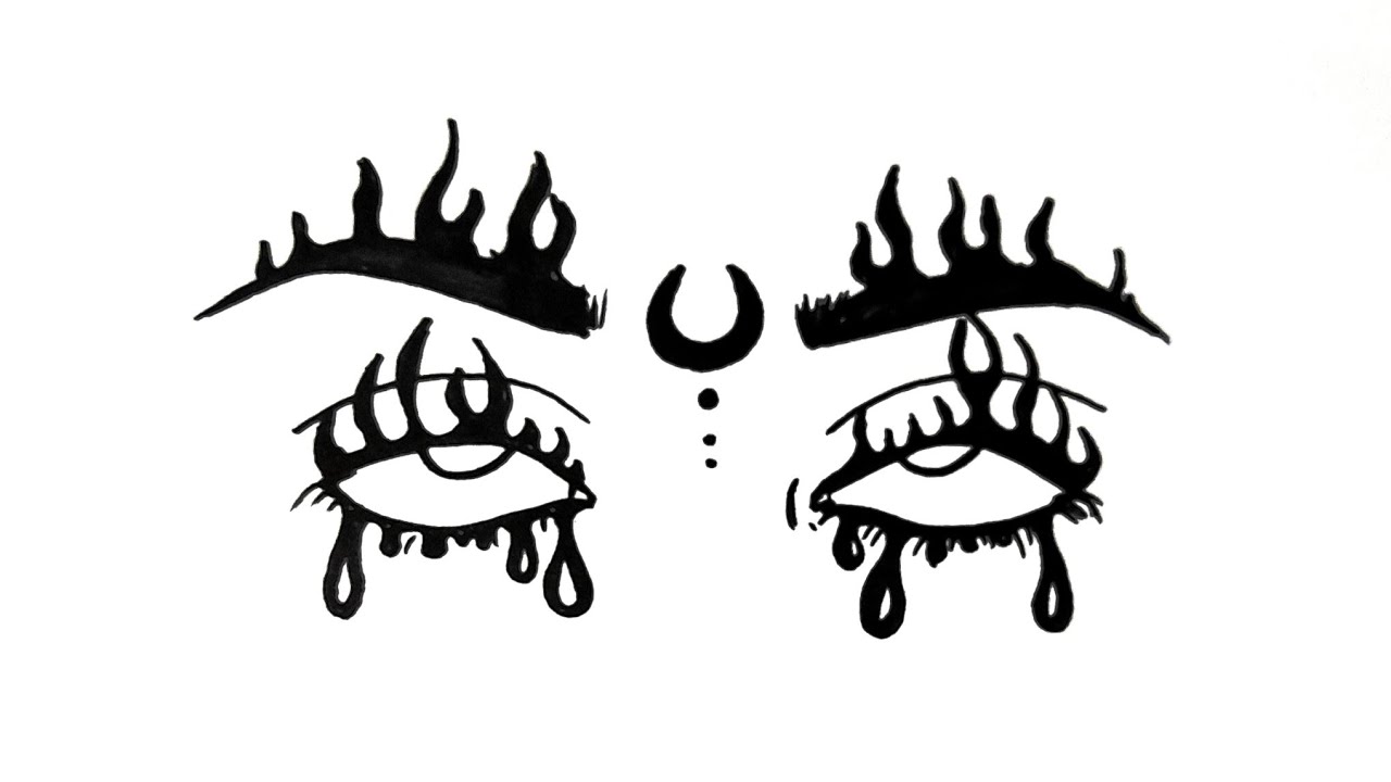 How to draw eyes tribal tattoo - YouTube