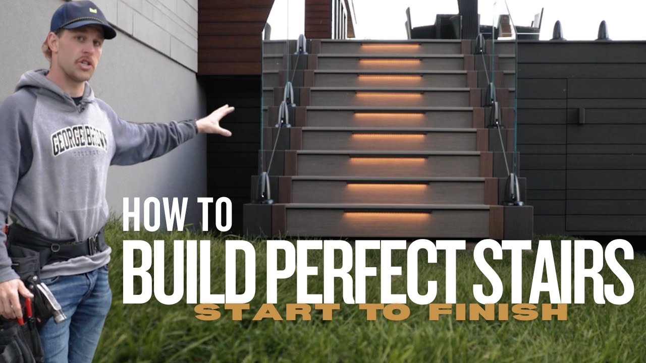 How to Build Deck Stairs | FULL WALKTHROUGH (Foundations, Stringers ...