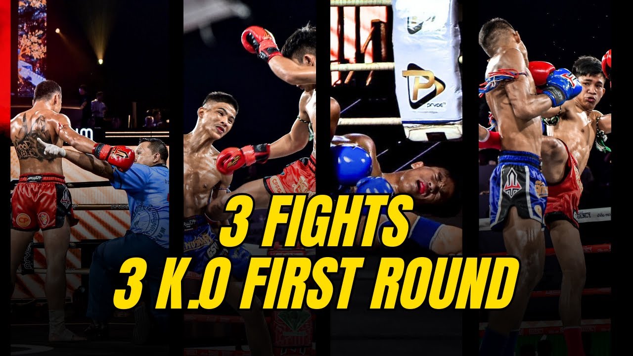 3 Fights 3 Knock Out In The 1st Round - Rajadamnern Stadium - 27 Feb ...