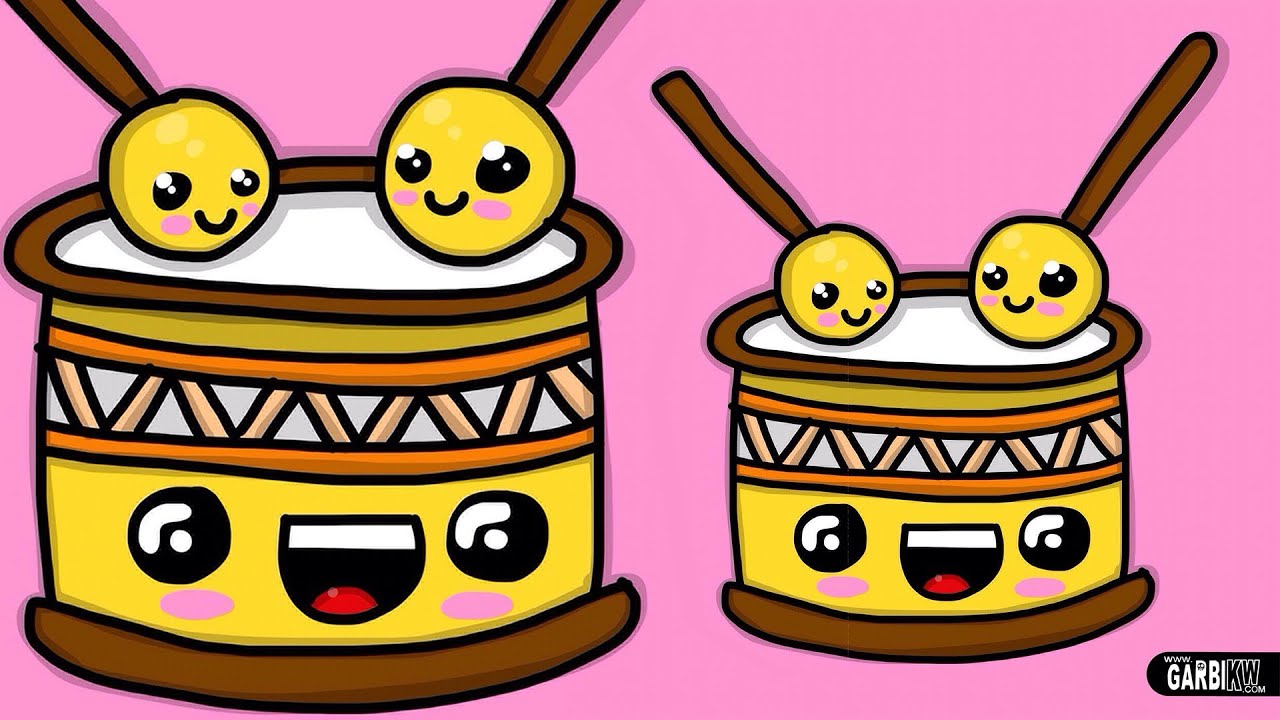 Cómo dibujar un tambor - Dibujos Navideños estilo Kawaii by Garbi KW ...