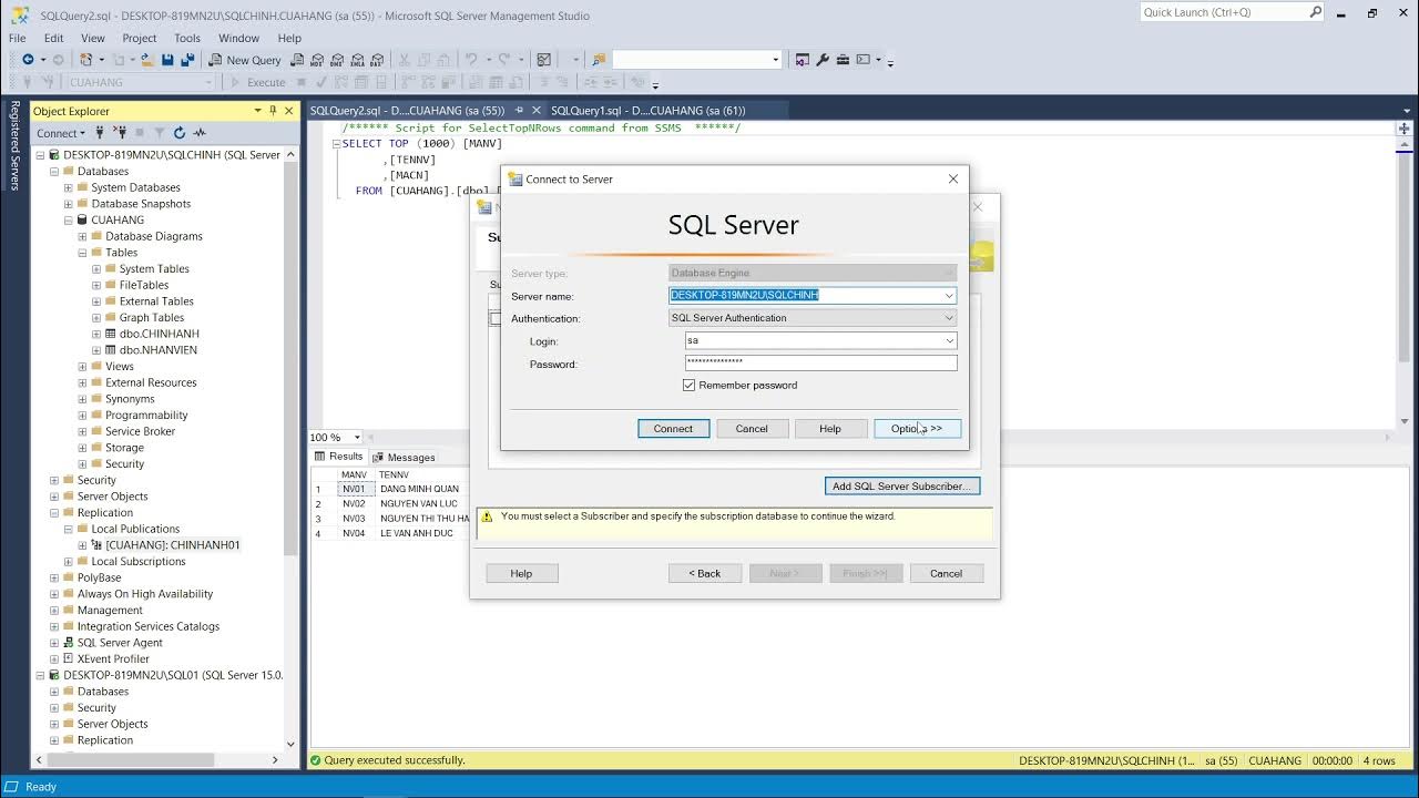 Nhóm 7 - Fantastic Four - Demo Replication trên SQL Server - YouTube