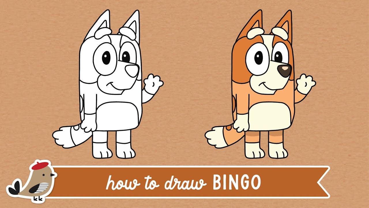 How To Draw Bingo From Bluey | Easy Drawing For Kids - YouTube