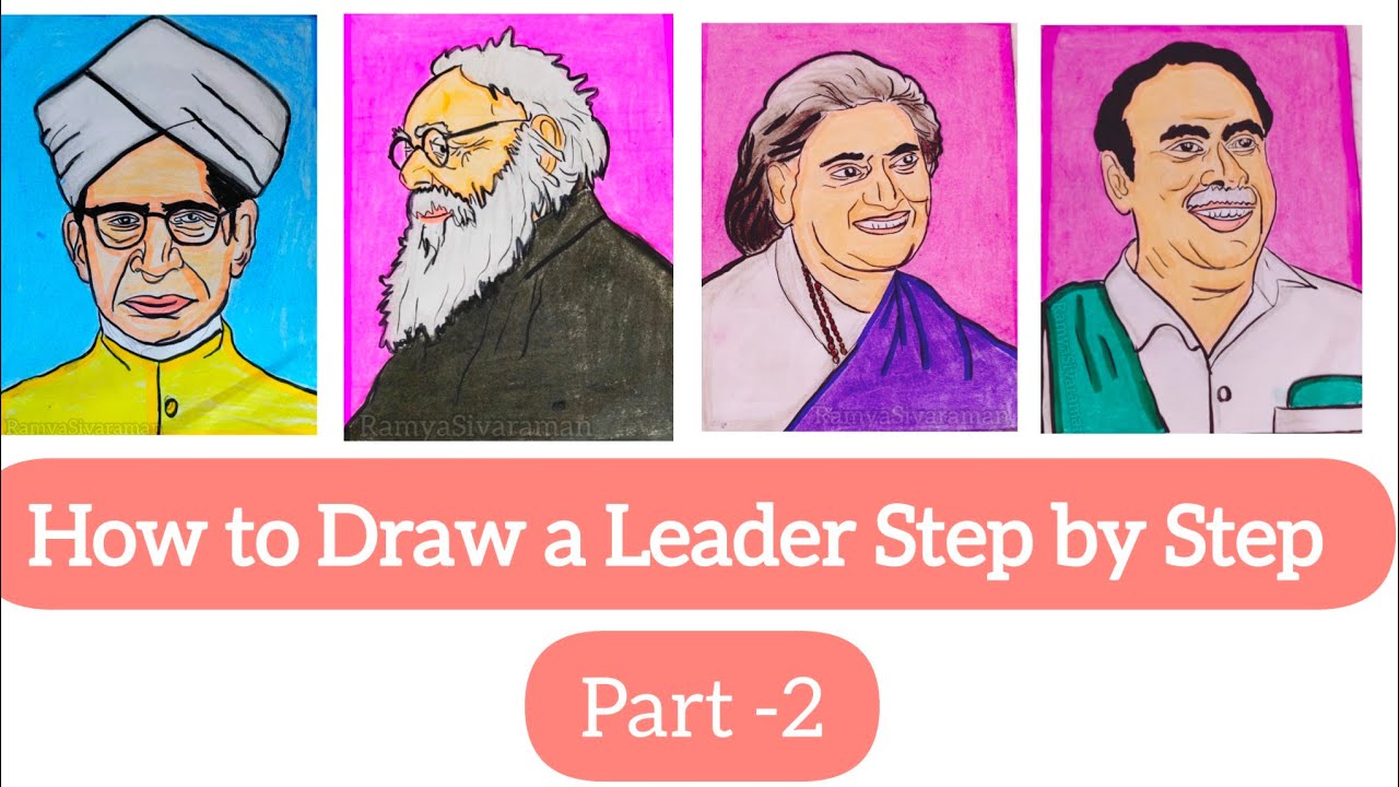 part -2| Indian leaders drawing images | Draw Leaders| Step-by-Step ...