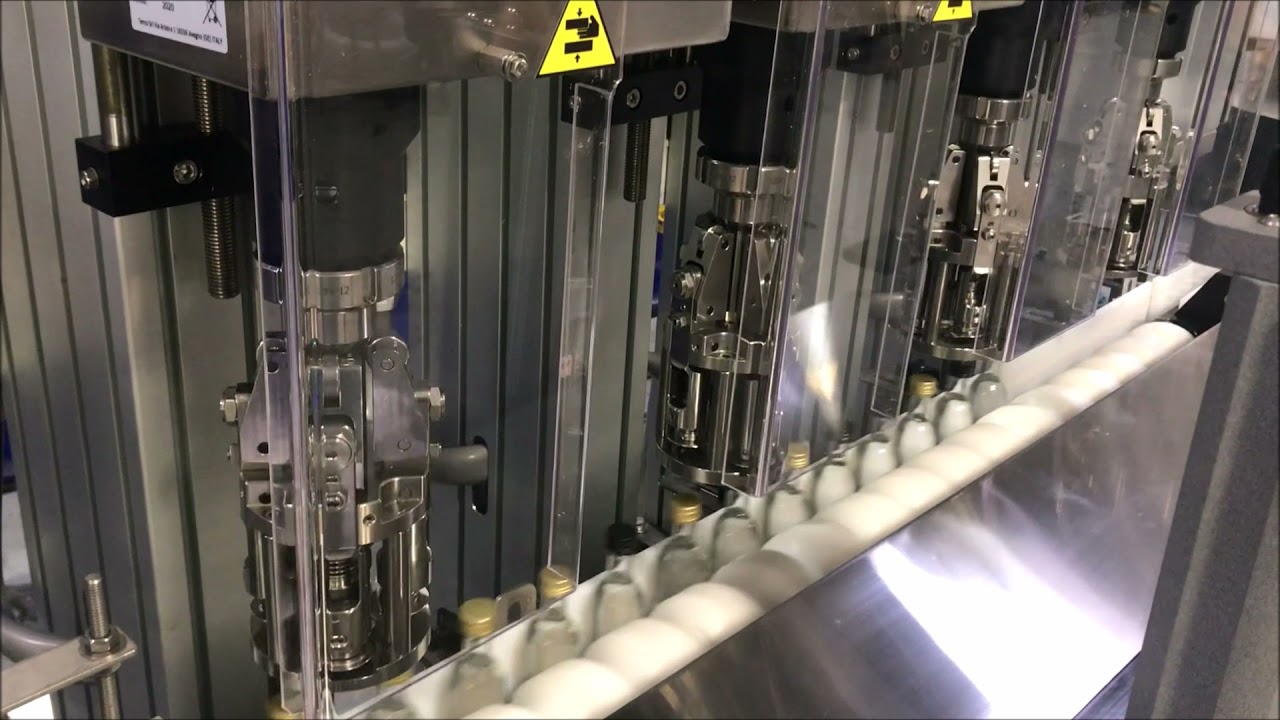 Automatic Packaging Line - Rinse, Fill and Cap - YouTube