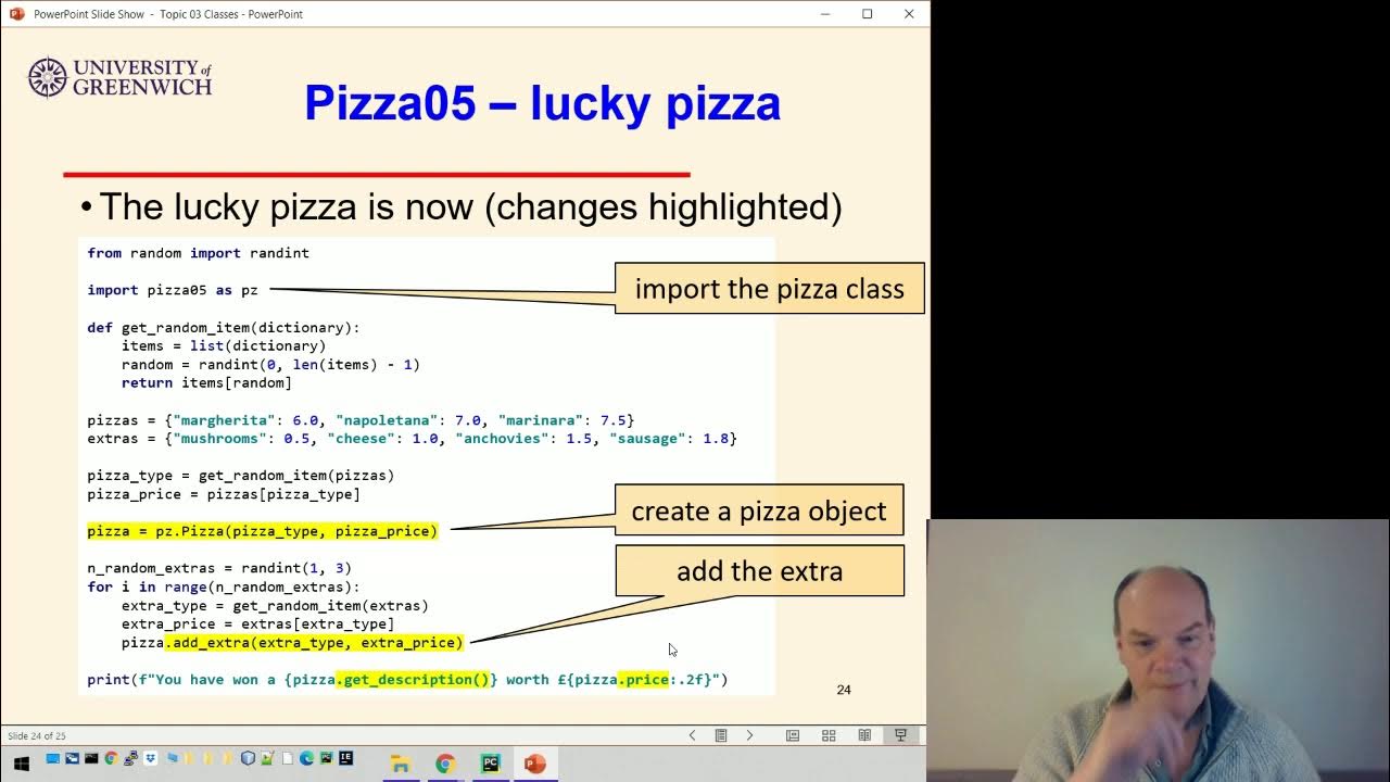 OO Python 03-5: Classes - Lucky pizza - YouTube