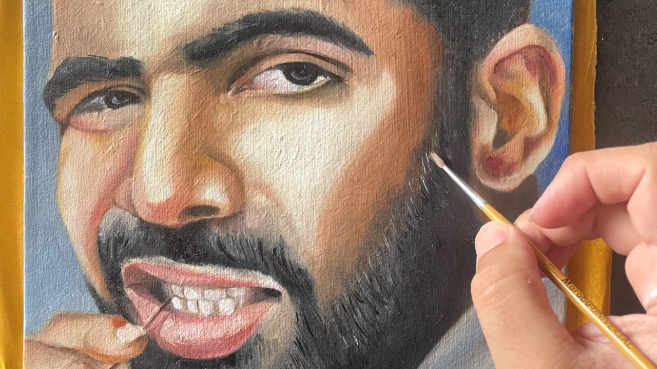 Peindre un portrait de DRAKE à l'HUILE - FACILE - RAPIDE - Alla Prima ...