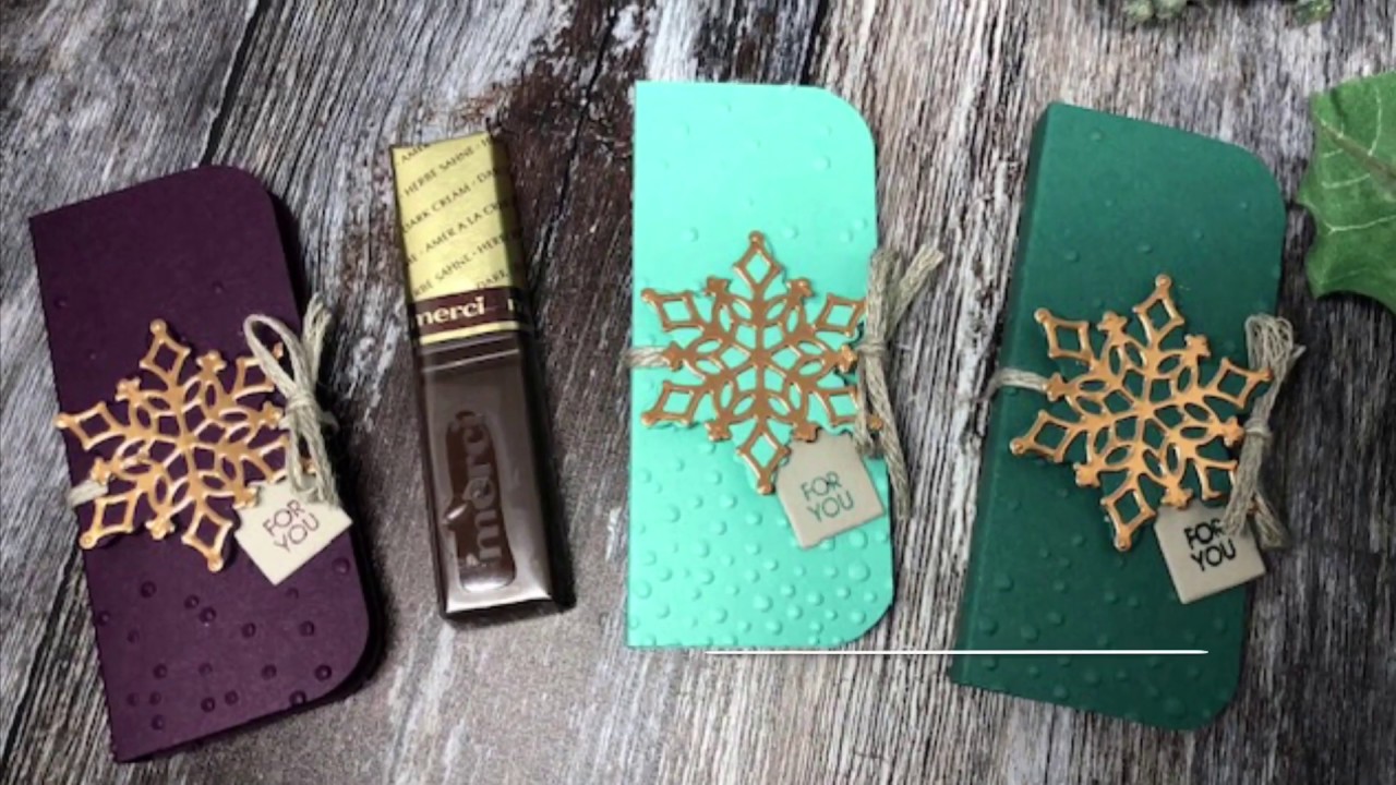 Merci Chocolate Treat Holder using Snowfall Thinlits Dies by Stampin’ Up! - YouTube