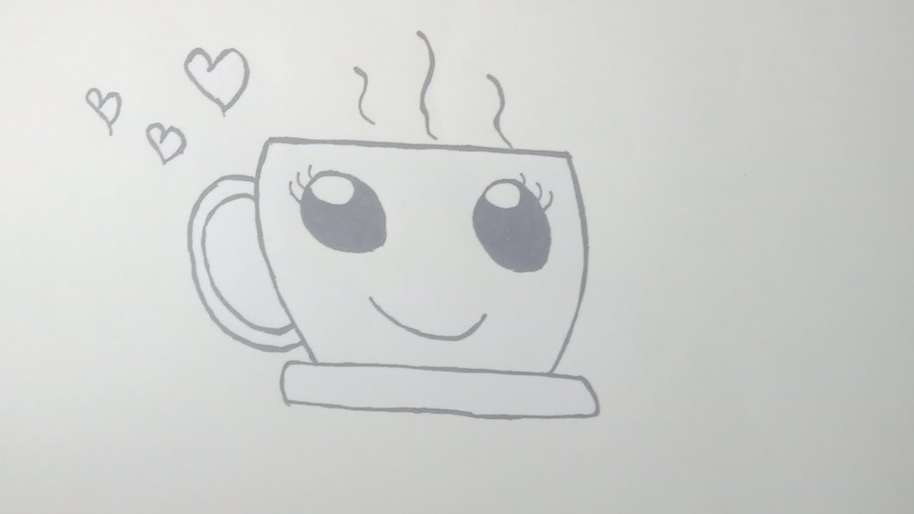 how to draw cute coffee ☕☕☕☕ step by step - YouTube