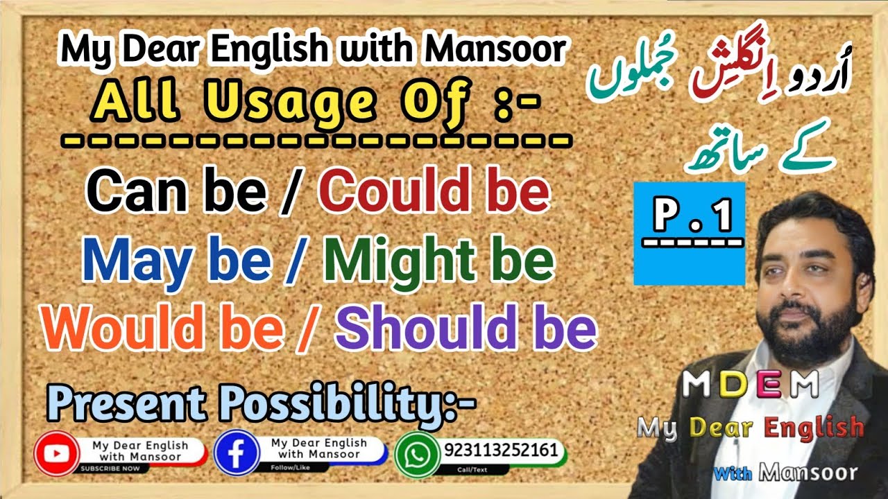 Use Of Modal Verbs Can be, Could be, May be, Might be, Would be💯|| All ...