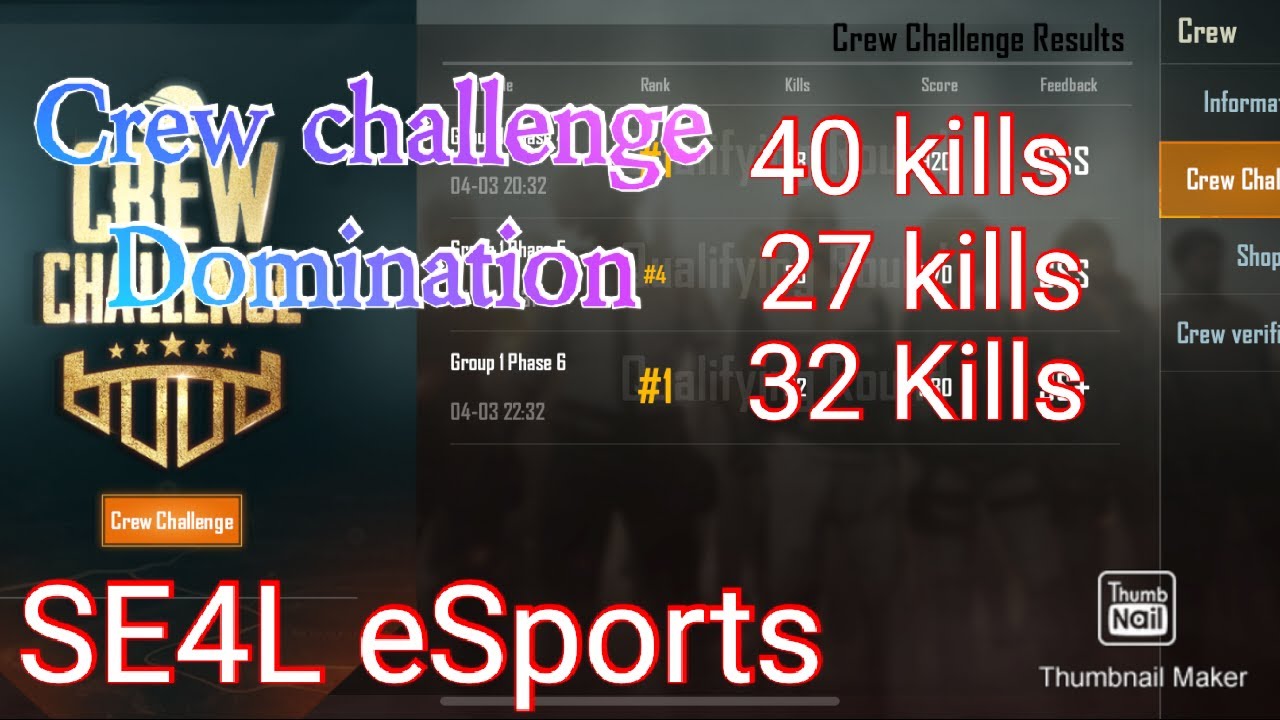40 kills in 1 match | Crew challenge Domination (Day 2) | Feat. SE4L ...