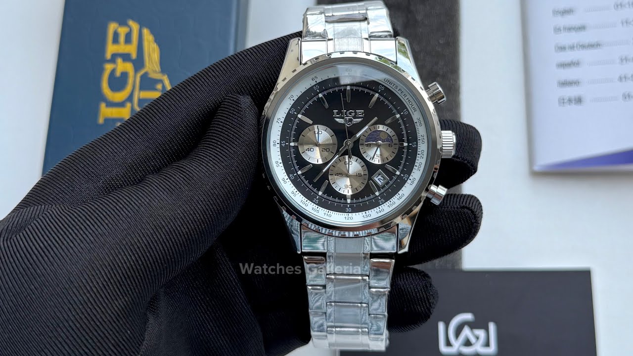 Lige Men Watch 8989 | Black | Lige Watch | Lige Chronograph ...