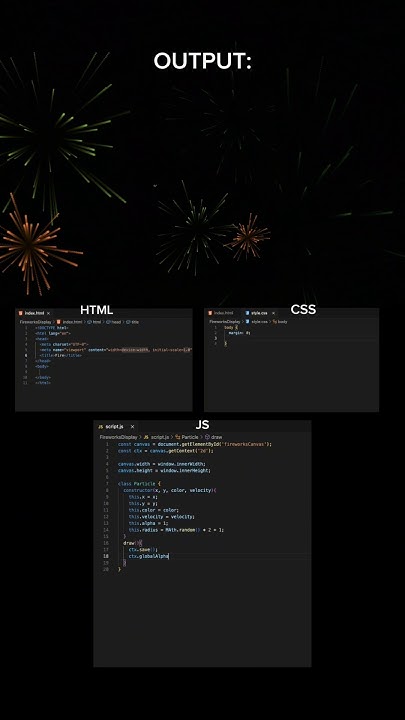 Cleanncode For Fireworks Display🎇html Css Css3 Js Javascript React Frontend Ai Ui
