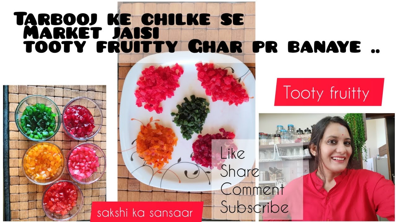 Tarbooj ke Chilke se banaye tooty fruitty|Tooty fruitty Recipe 🤤🤩|Water ...
