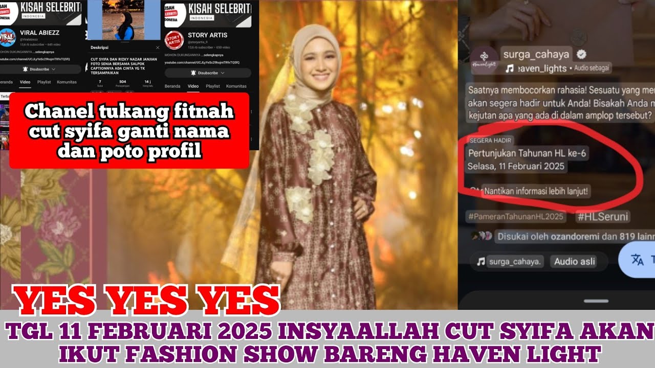 🔴YES YES YES CUT SYIFA 11 FEBRUARI 2025 AKAN IKUT FASHION SHOW BARENG ...