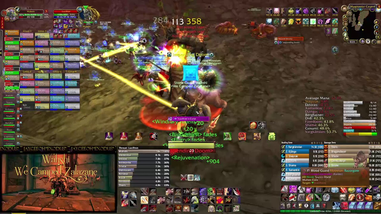 Wow Classic Fury Tank Warrior Vs Lucifron ( MC ) - YouTube