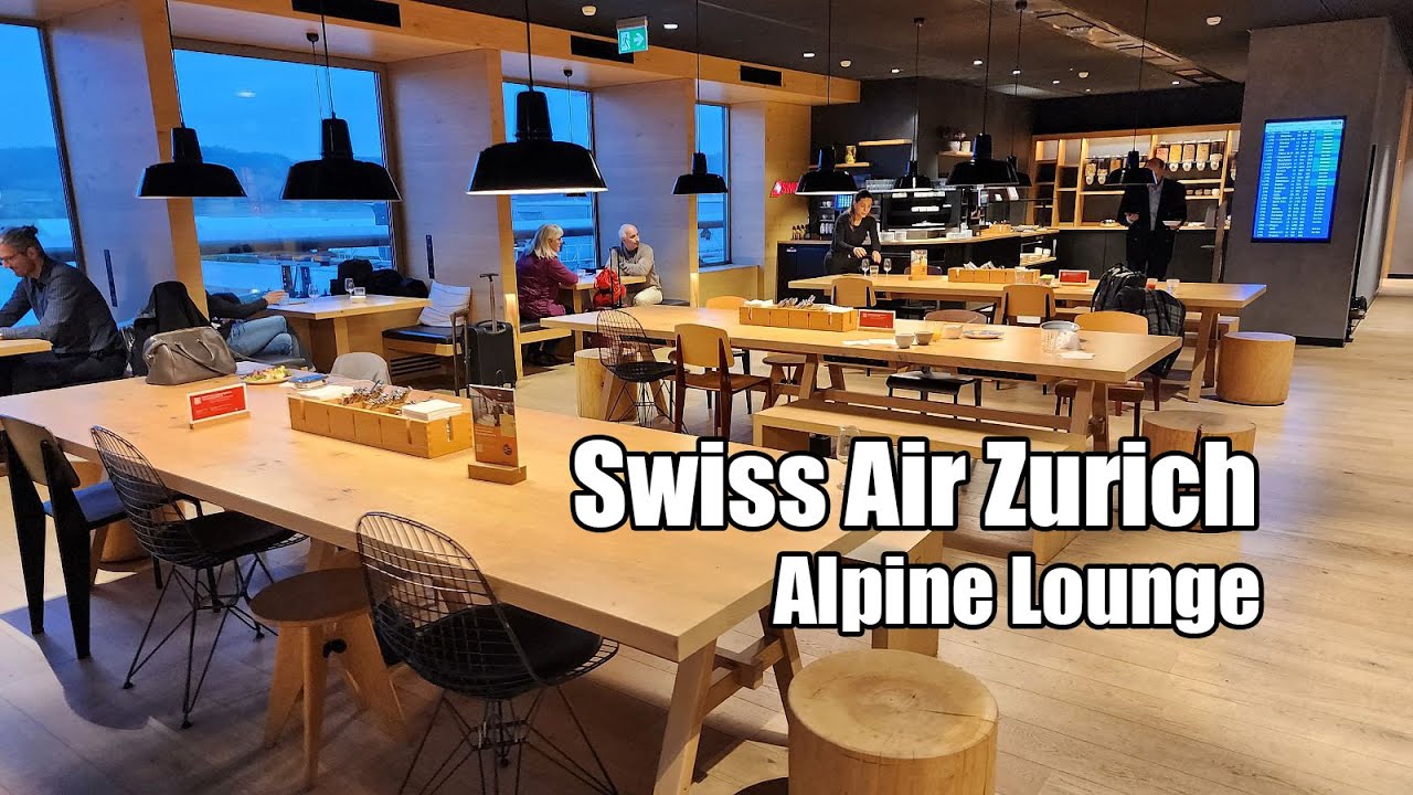 Swiss Airlines Alpine Lounge Zurich airport 4k review - YouTube