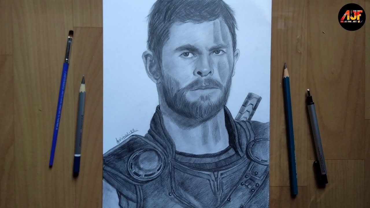 How to draw Thor with pencil | drawing of thor | time lapse video - YouTube