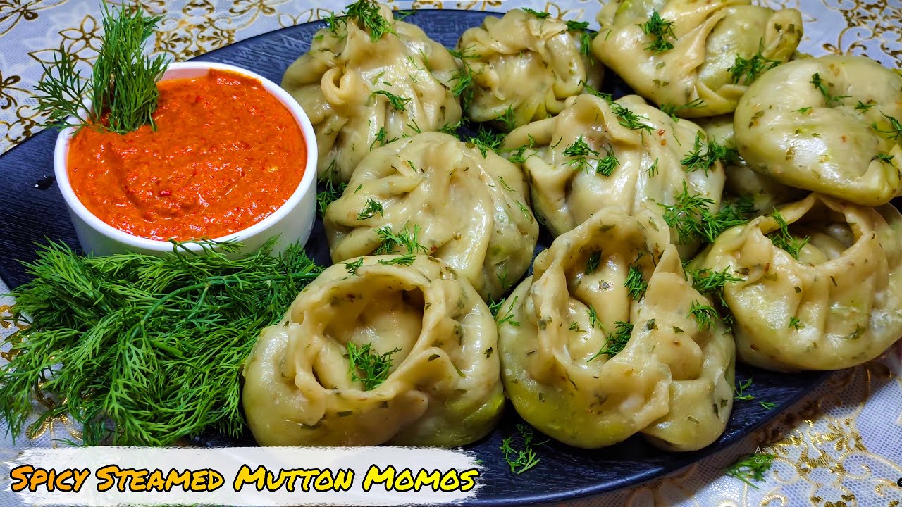 Spicy Steamed Mutton Momos | Juicy Mutton Momo | Momos Chutney Recipe ...