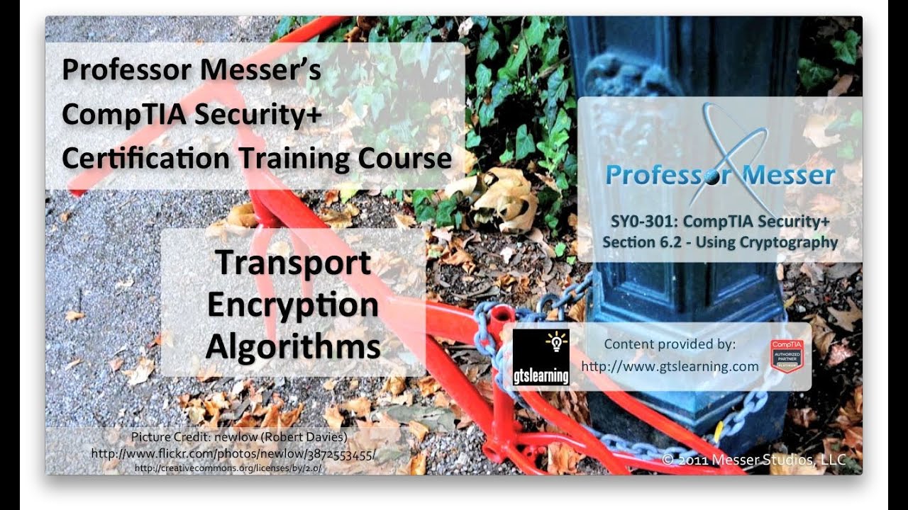 Transport Encryption Algorithms - CompTIA Security+ SY0-301: 6.2 - YouTube