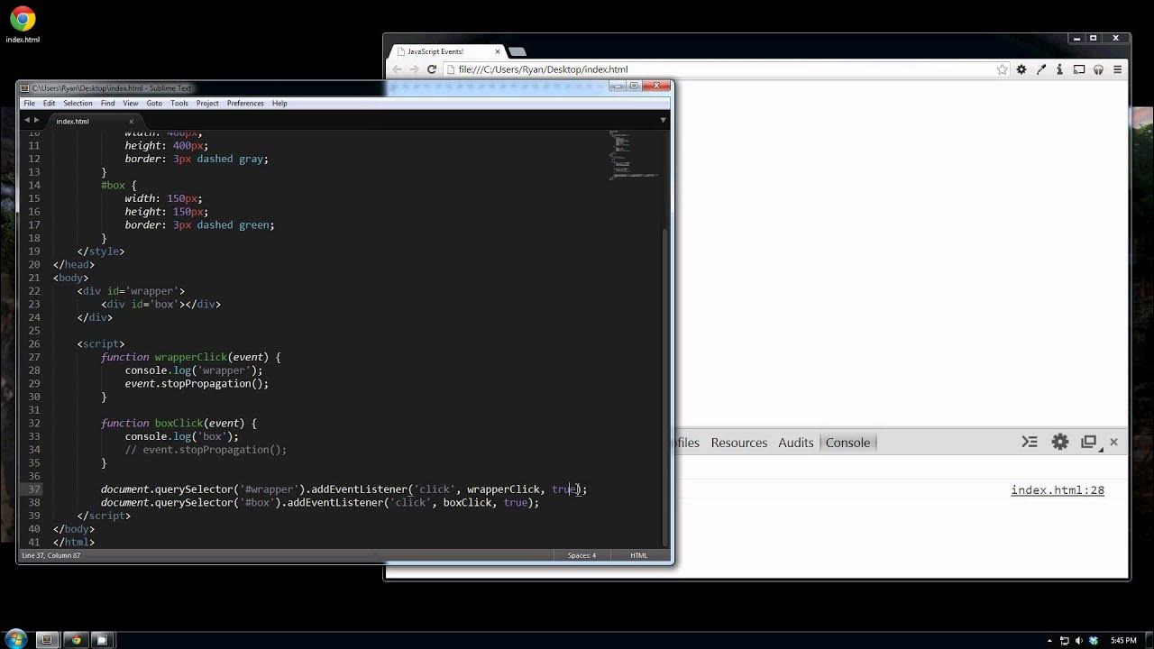 JavaScript Events - Part 3 - stopPropagation() - YouTube