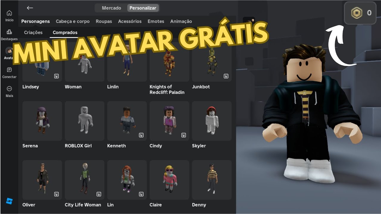 COMO FAZER MINI AVATAR GRÁTIS NO ROBLOX || Tutorial - YouTube