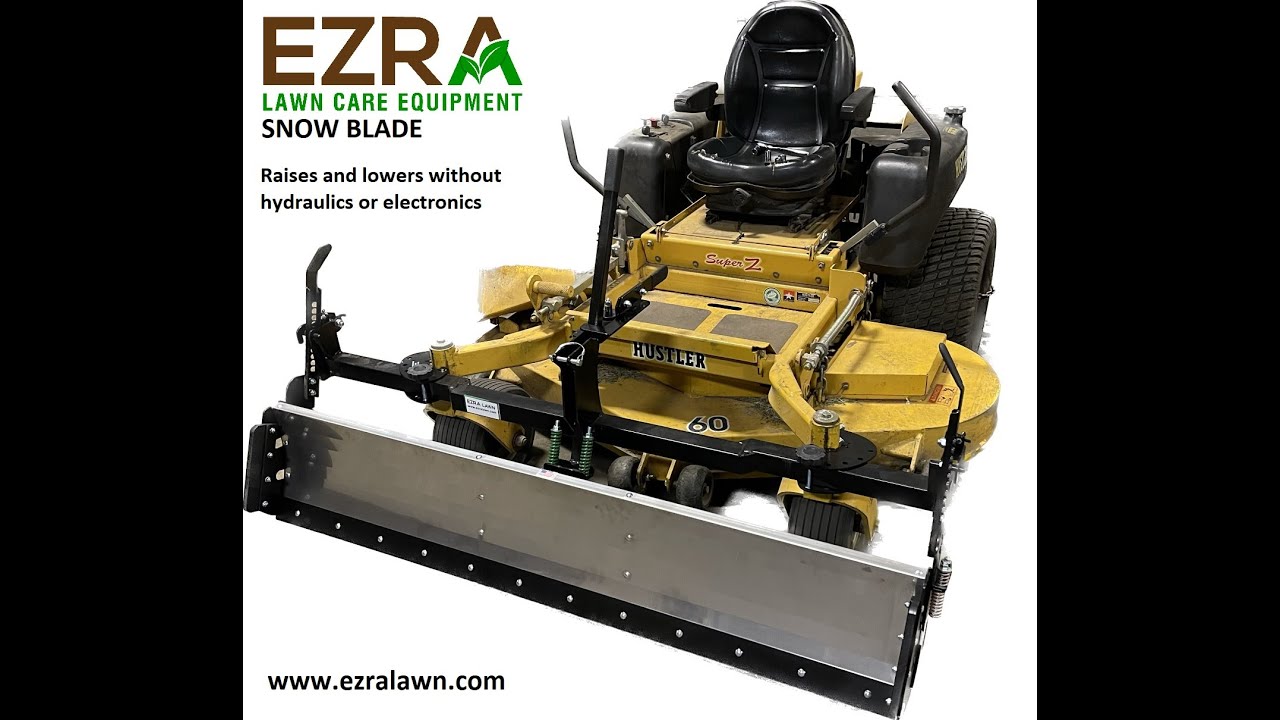 Ezra Lawn Zero Turn Snow Blade. www.ezralawn.com - YouTube
