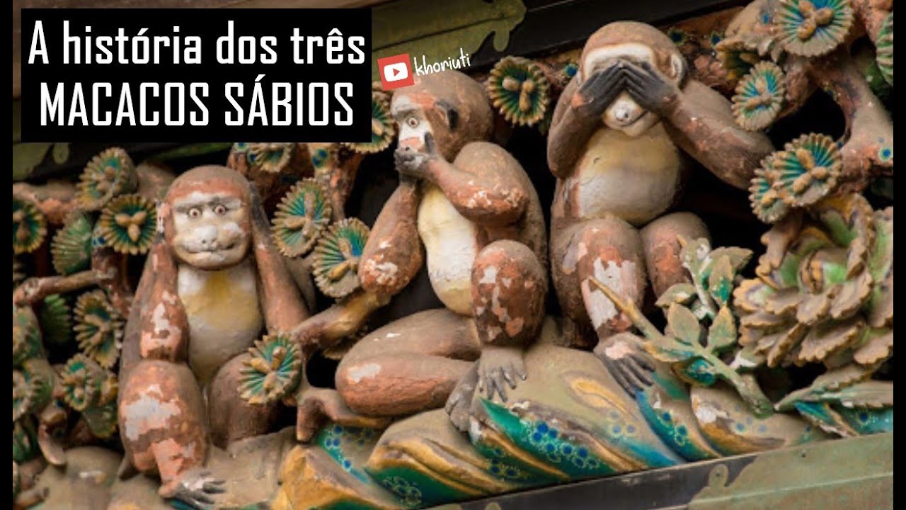 Os três macacos sábios - não ouça o mal, não fale o mal, não veja o mal ...
