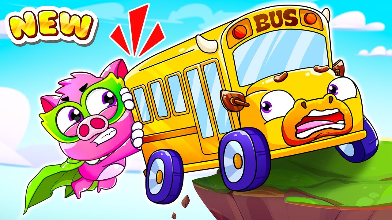 Superhero Helps School Bus Find Wheel Song 💪🏻🤩 | Lamba Lamby Kids Songs ...