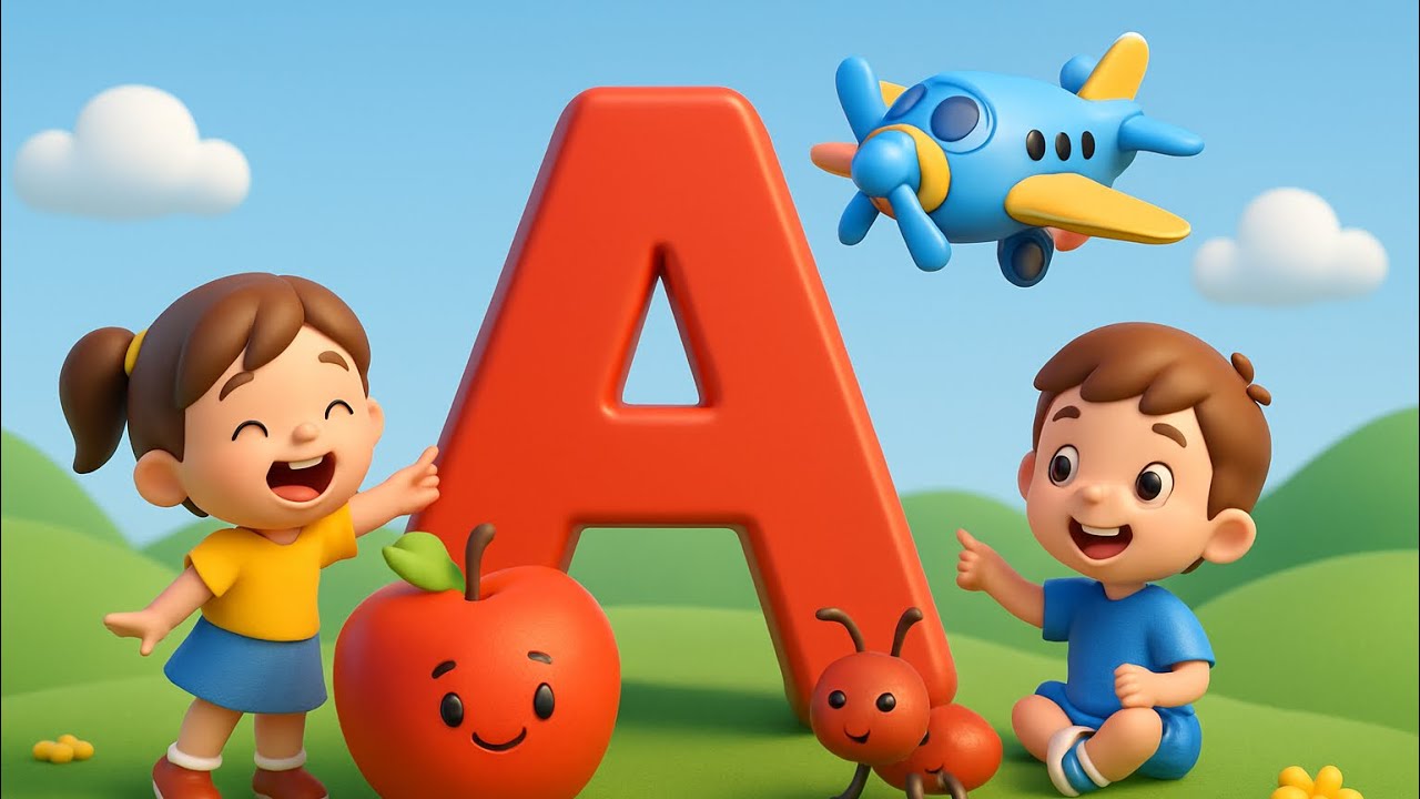 A is for Apple, Ant, Axe & Airplane | A to Z Alphabet Learning Video ...