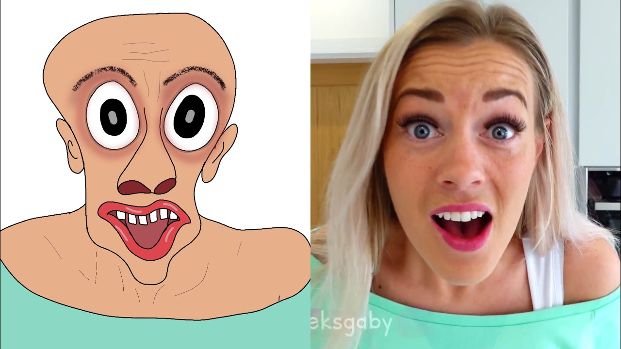 Gaby and Alex play with Small Dog - Gaby and Alex funny drawing meme ...