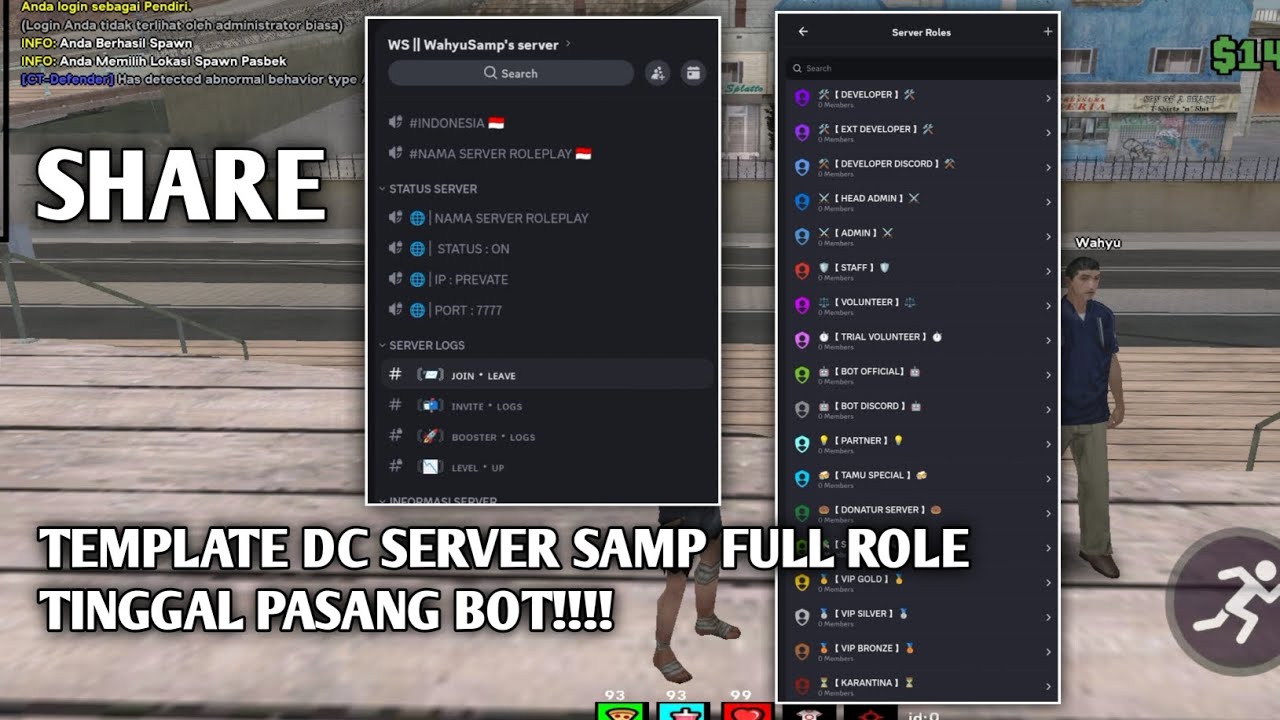 SHARE TEMPLATE DISCORD SERVER SAMP | GTA SAMP INDONESIA - YouTube